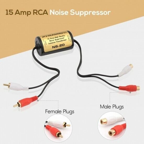 PYRAMID NS20 15 AMP CAR AUDIO RCA NOISE FILTER SUPPRESSOR ISOLATION ...