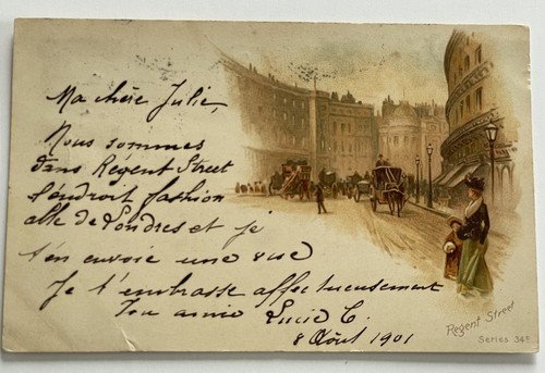 Vintage Postcard of the Regent Street, Paris, 1901 posted with stamp ...