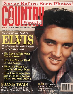 Country Weekly Magazine August 15, 1995 Preview of new book on Elvis ...