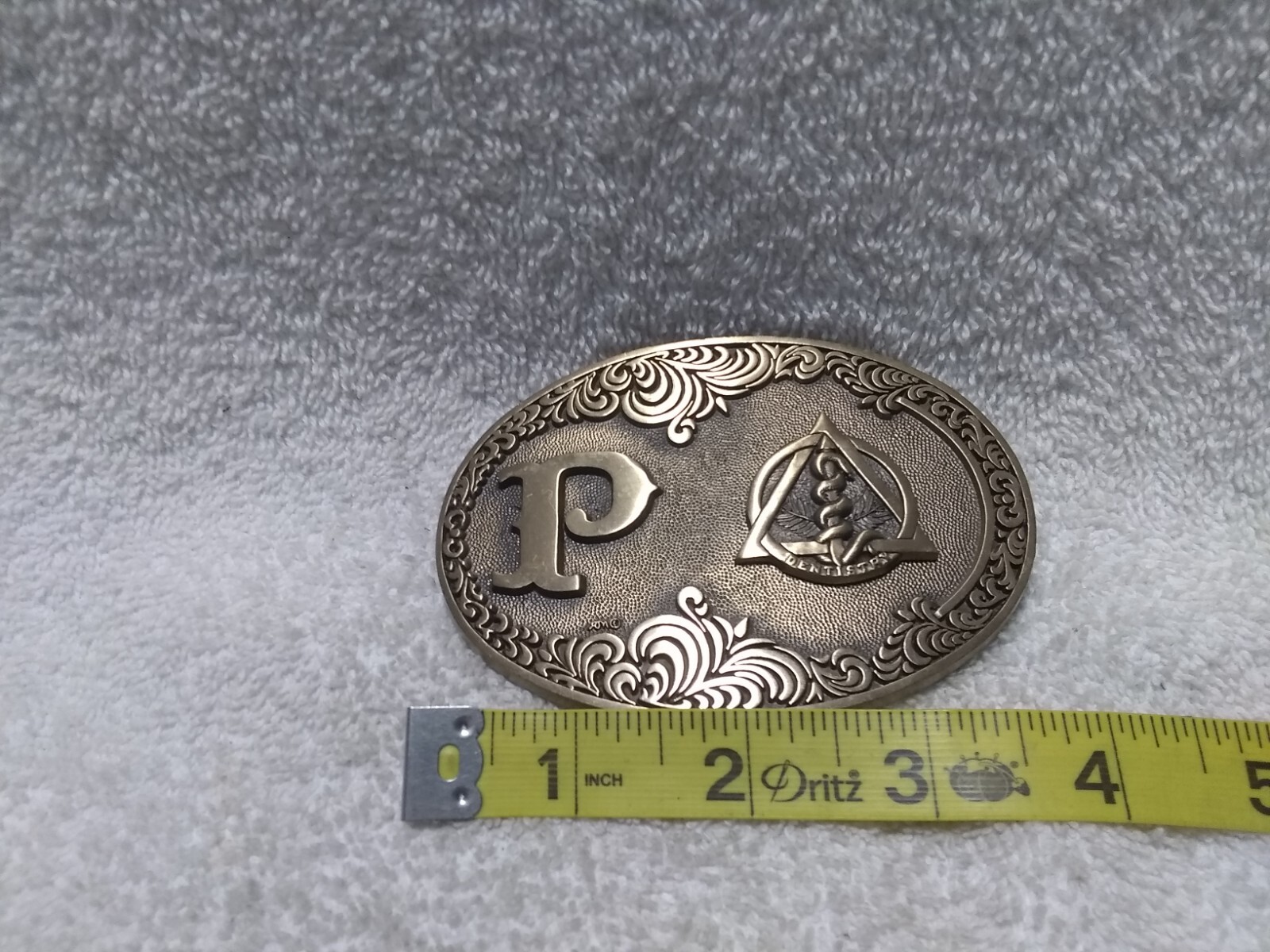 ADM Gold Swirl Engraved Solid Brass Letter P Dentistr… - Gem