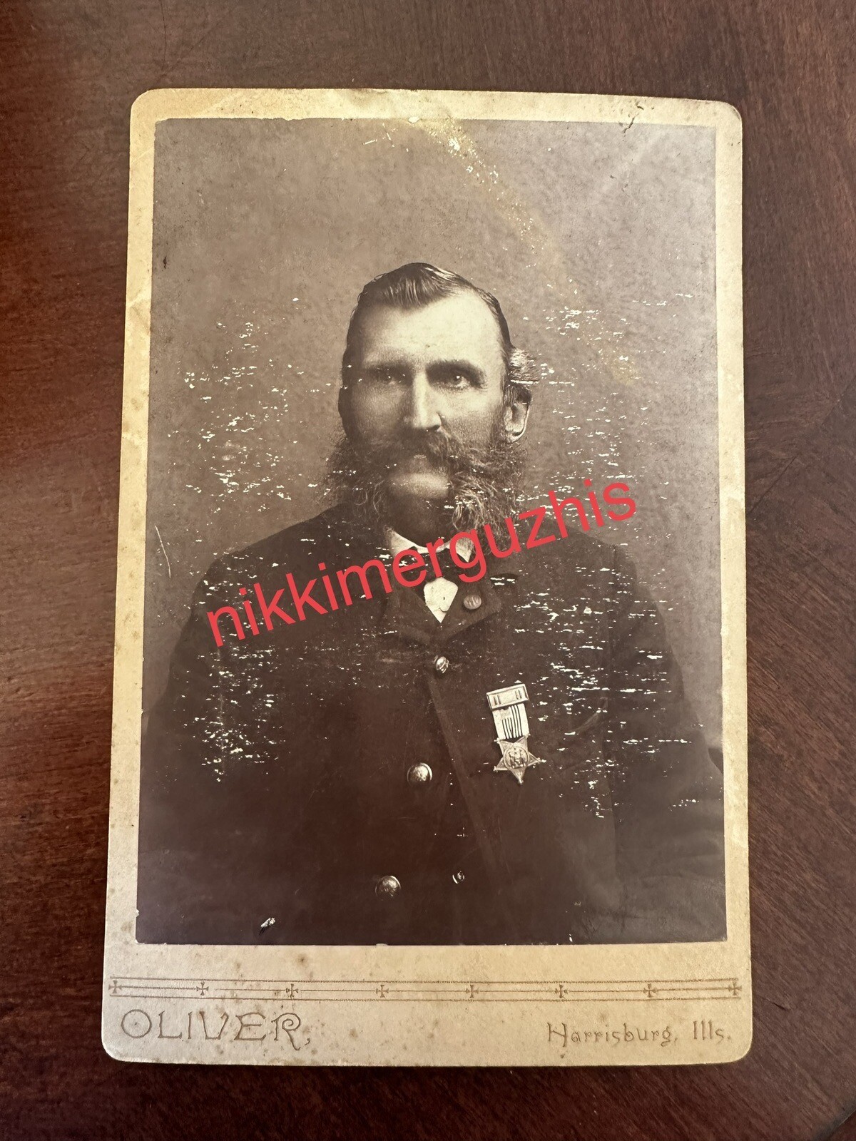 Cabinet Cards Man/Wife JOHN BURGNER 199th PA Illinois Civil War Veteran ...