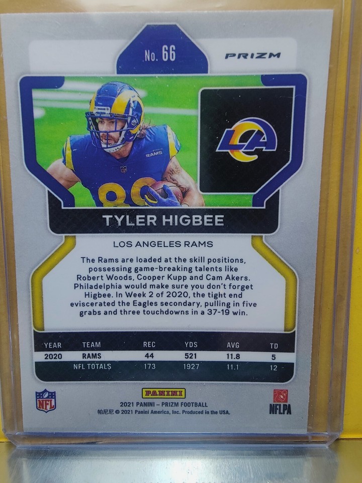 2021 Prizm Tyler Higbee ORANGE LASER PRIZM card #66 | eBay