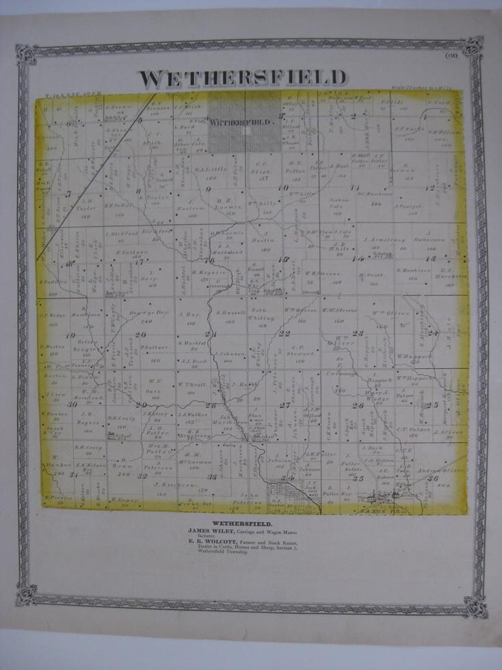 ANTIQUE 1875 WETHERSFIELD EDFORD TOWNSHIP HENRY COUNTY ILLINOIS ...