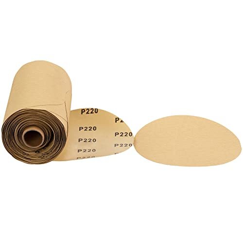 100x 6" 220 Grit Adhesive Backed Sandpaper Roll Round Aluminum Oxide ...