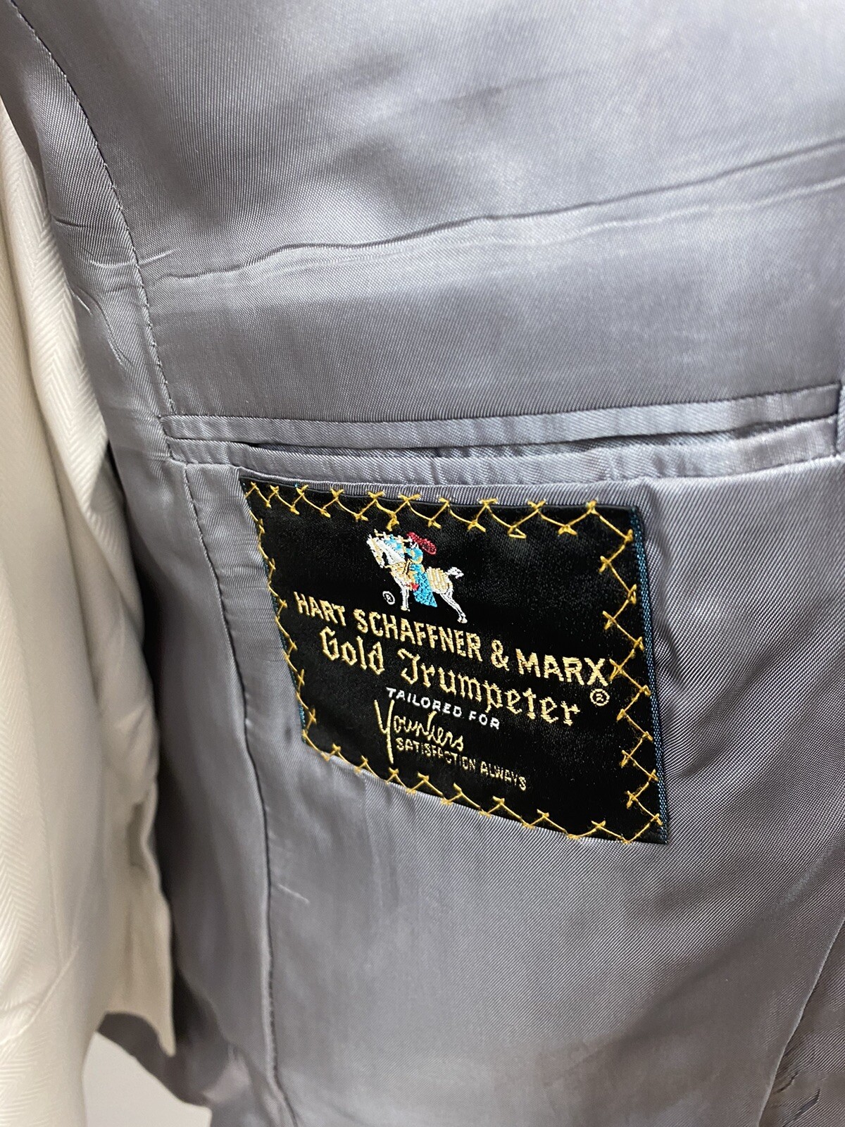 Hart Schaffner Marx Gold Trumpeter Men's Herringbone Wool Sport Coat Sz 41 L | eBay