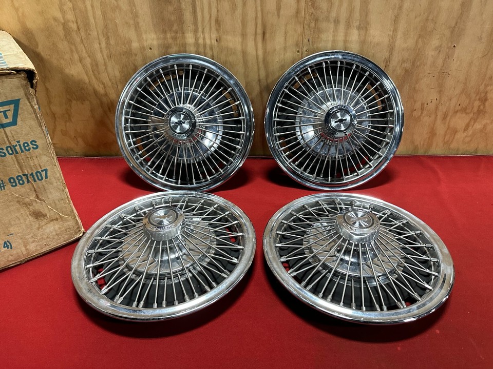 NOS 1965-1969 CHEVROLET CORVAIR NOVA CHEVY II WIRE WHEEL HUBCAPS GM ...