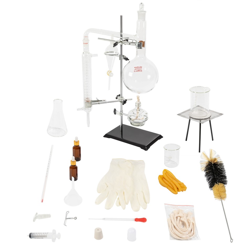 1000ml Distillation Apparatus Kit Chemistry Lab Essential Oil ...