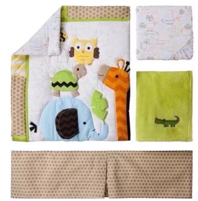 Circo Jungle Stack 4 Piece Nursery Crib Baby Bedding Set Giraffe Zoo ...