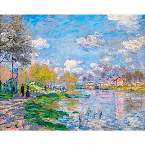 Claude Monet, Spring by the Seine, 1875, Lustre Canvas Print, 20" x 25 ...