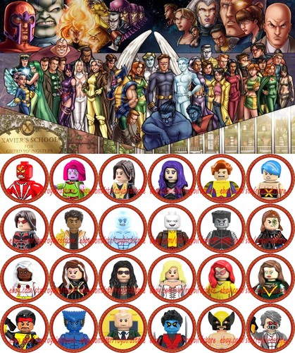 24PCS Superhero Justice X-Men Professor X Beast 1.6 Inch Small Figure ...