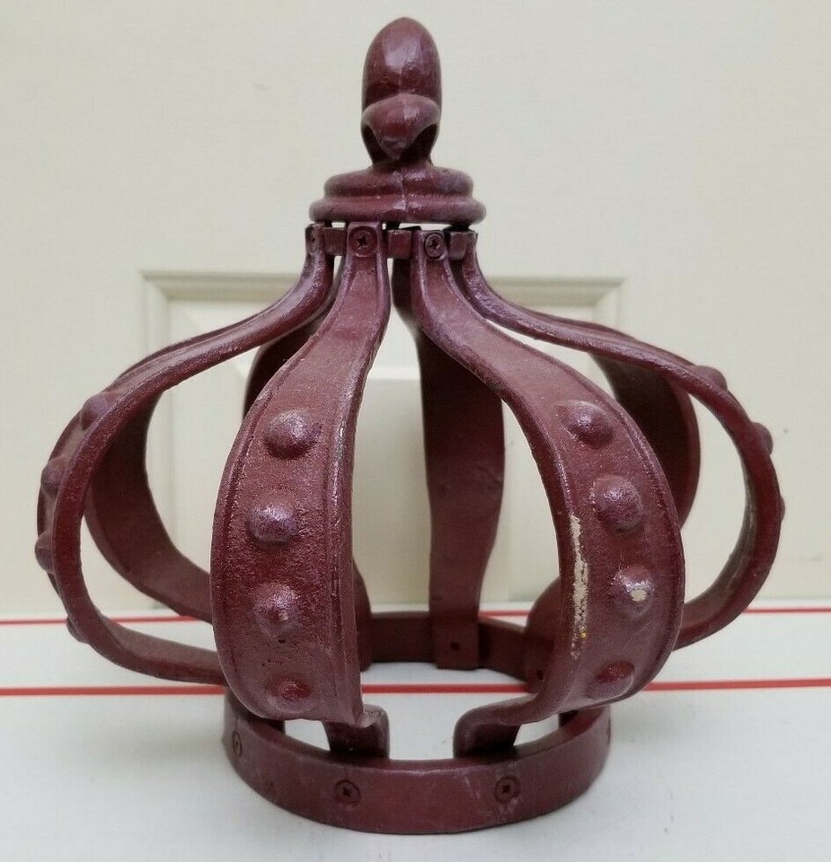 Vintage Cast Iron Crown Oxblood Red Decorative Interior Design Display ...