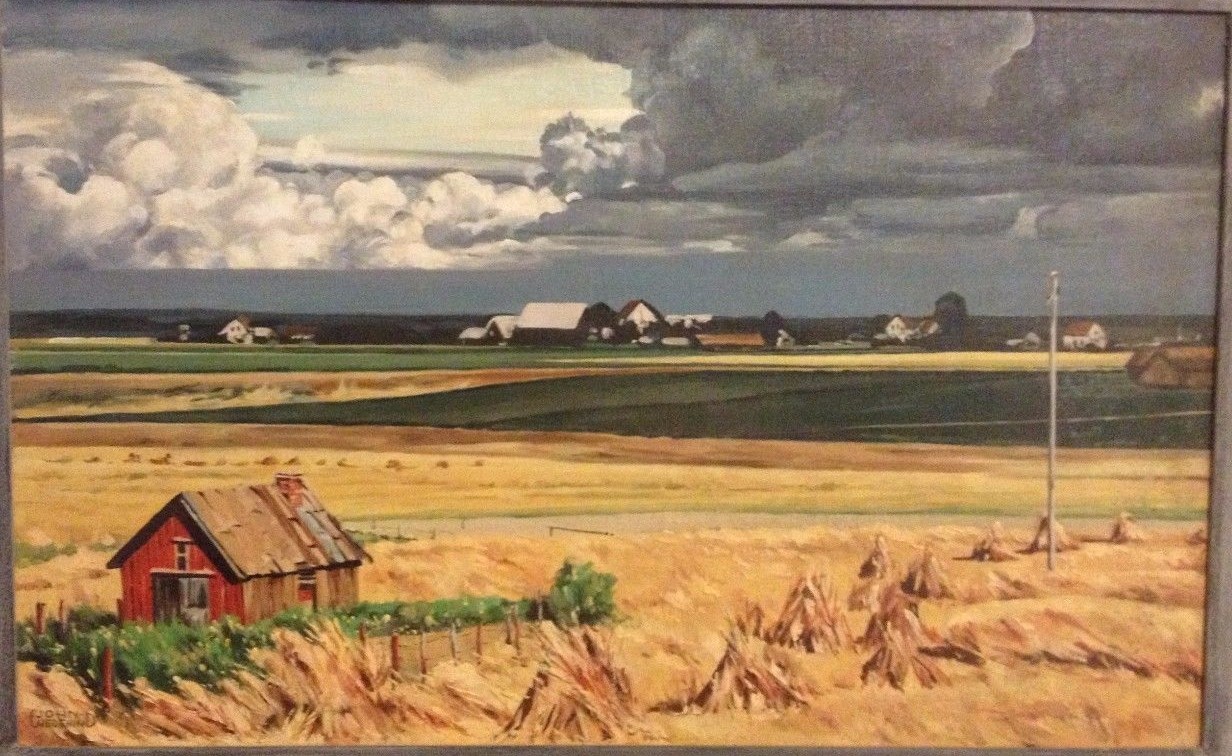 Vintage Landscape "Swedish Farm" Signed John Wedekind Dated 1967 El ...