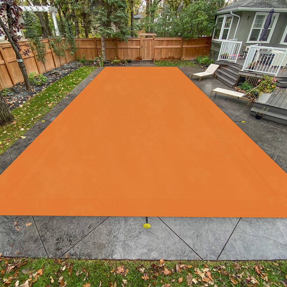 Inground Swimming Pool Cover Heavy Duty Rectangle Mesh Winter Pool ...
