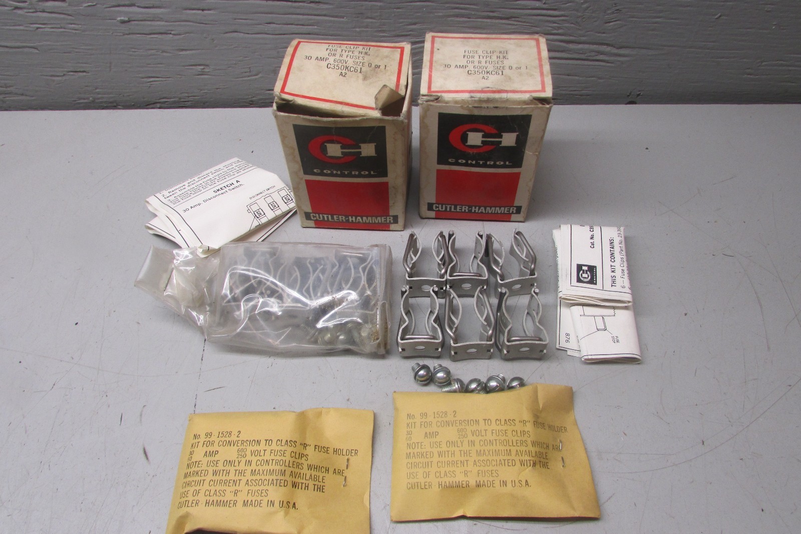 Cutler Hammer C350KC61 Fuse Clip Kit for Type H.K or R Fuses Sz 0 and 1 ...