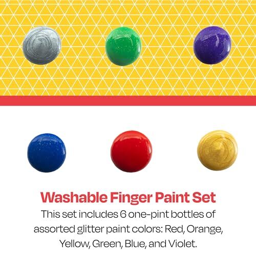 School Smart Washable Finger Paints, 16 Ounces Each, Assorted Glitter ...