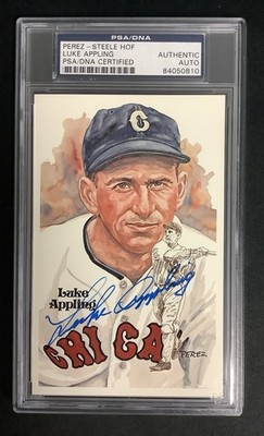 Luke Appling Signed Perez Steele Postcard Baseball HOF Reds Autograph ...