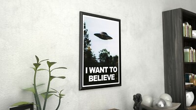 The X-Files I Want to Believe UFO Framed Canvas Giclee Vintage TV ...