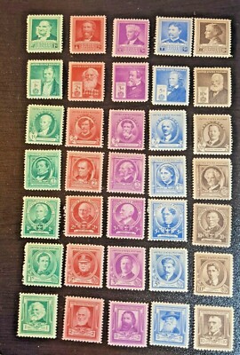 USA Scott's #s 859-893. MH To MNH. Famous Americans. sal's stamp store ...