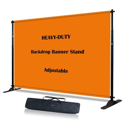 8'x10' Heavy-Duty Adjustable Banner Stand Step and Repeat Stand ...
