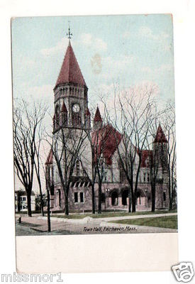 Vintage 1920s Postcard Ware Massachusetts Town Hall Fairhaven | eBay