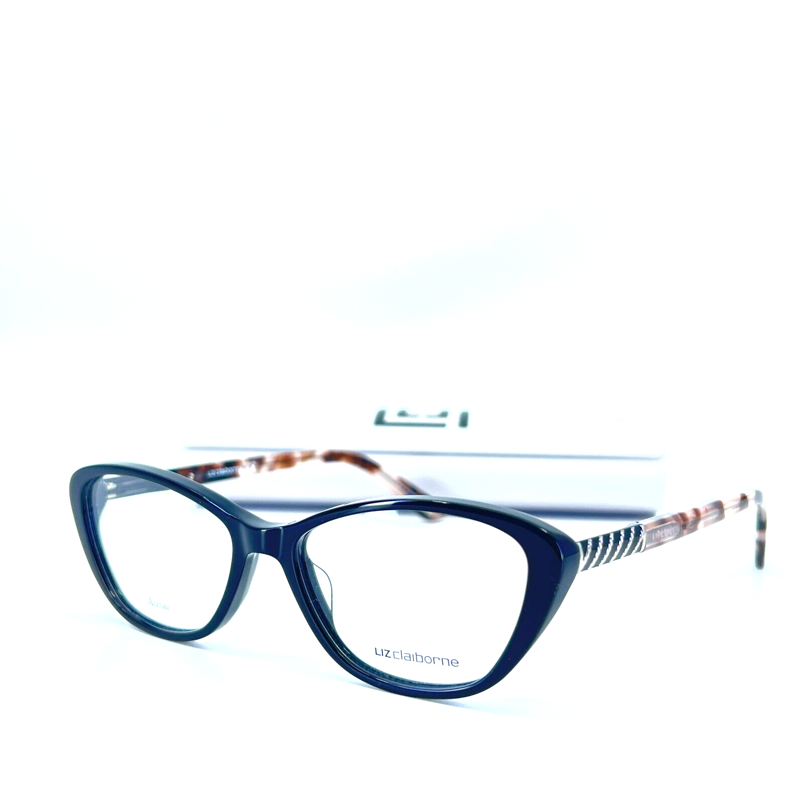 Liz Claiborne Eyeglasses L458 807 Black Brown Round Frames 49[]15 135 ...