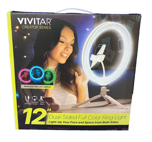 Vivitar Creator Series 12” Dual-Sided Full Color Light Ring-USB Pwr ...
