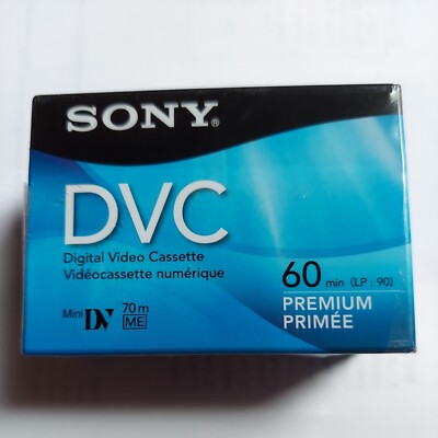 2 Two SEALED 60 Min Sony Premium Mini DVC Digital Video Cassette Tapes ...