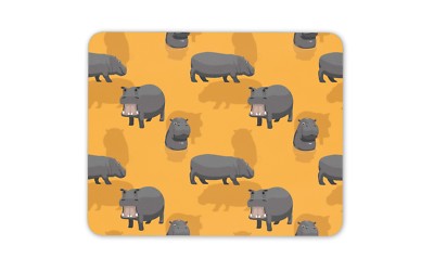 Cartoon Hippo Mouse Mat Pad - Hippopotamus Wild Kids Animal Computer ...