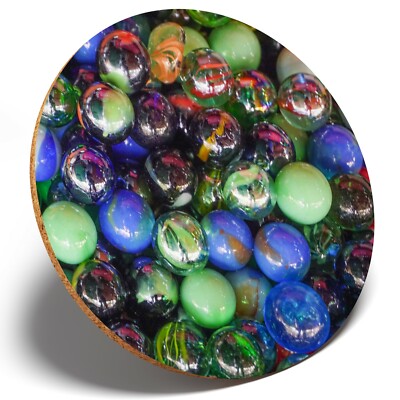 1 x Cool Glass Marbles Marble - Round Coaster Kitchen Student Kids Gift ...