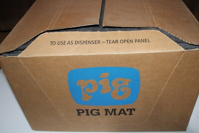 (100mats) Pig Mat240 Oil Absorbent Mat Pad 22 Gal. Universal Gray Heavy ...