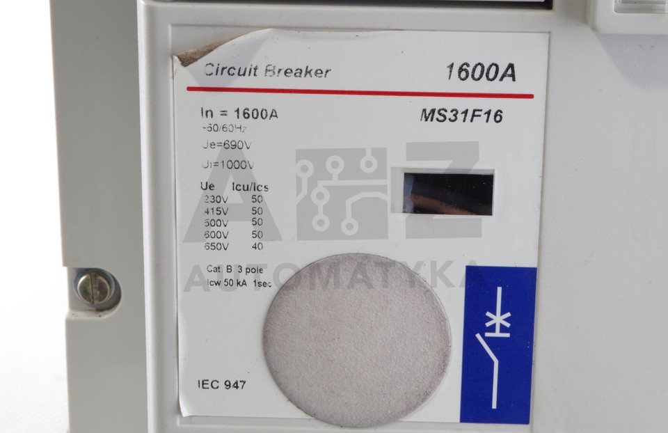 GENERAL ELECTRIC M-PACT MPACT-PLUS MPACTPLUS MS31F16 1600A Air Circuit ...