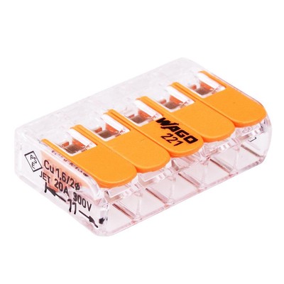 25 X Wago 5-Way Compatto Leva Connettore 221-415 | eBay