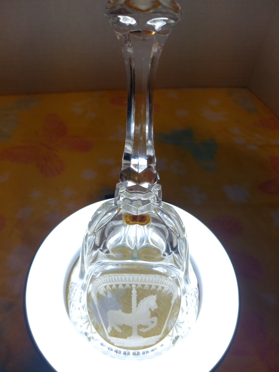 Etched Glass Carousel Horse Bell Without Ringer | eBay