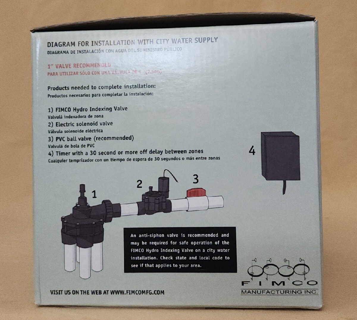 4 Zone 6 PSI Indexing 1" Inlet Female FIMCO Irrigation Sprinkler Valve ...