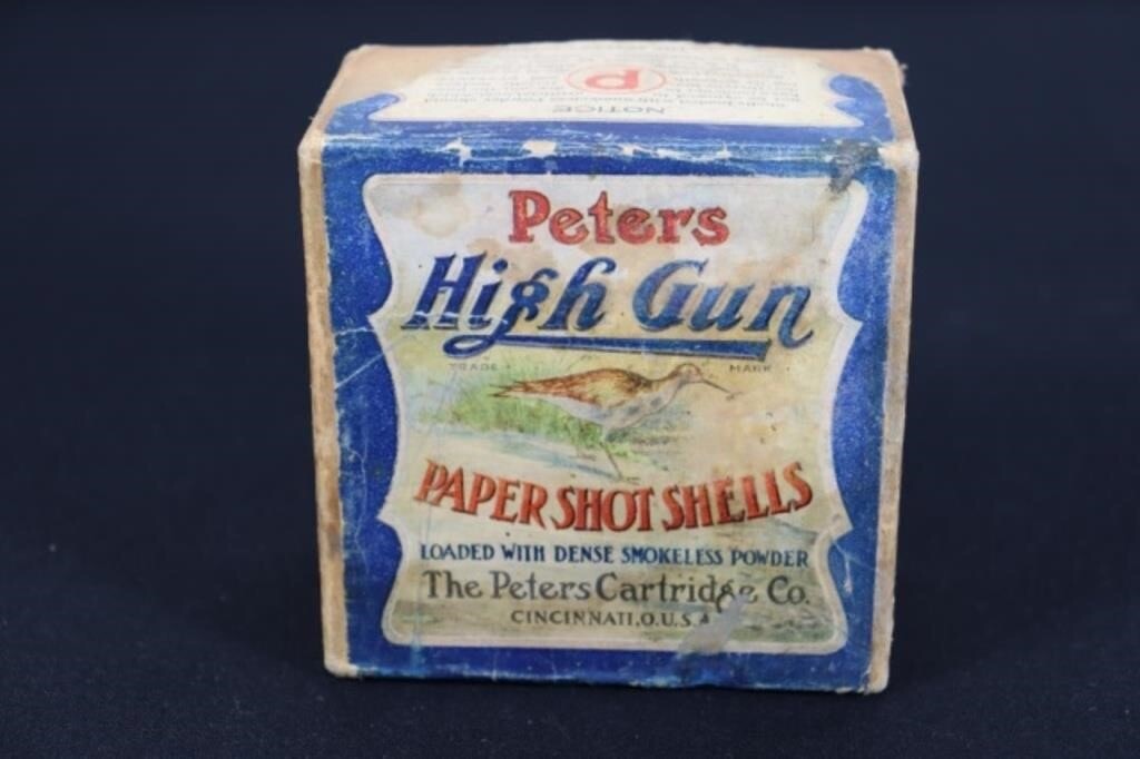 VERY RARE PETERS HIGH GUN 10GA. PAPER SHOT SHELL BOX ~ EMPTY BOX | eBay
