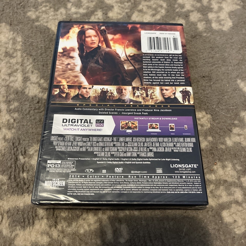 The Hunger Games Mockingjay Pt. 1 DVD 2014 New Sealed Deleted Scenes ...