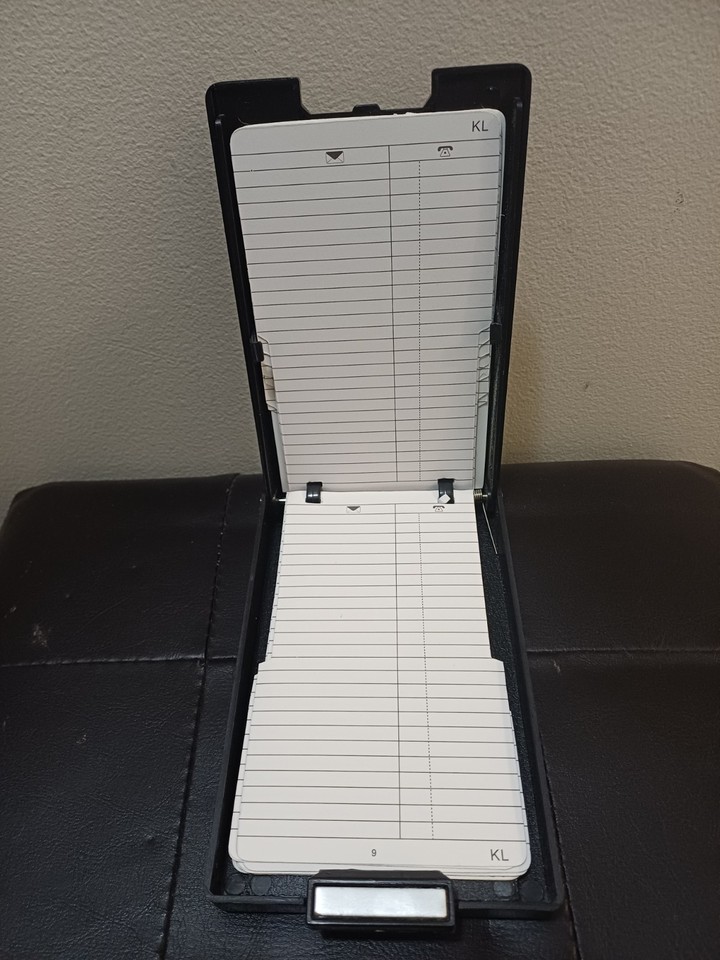 VTG Telephone Teledex Phone Number Flip Up Address Book Finder Brown ...