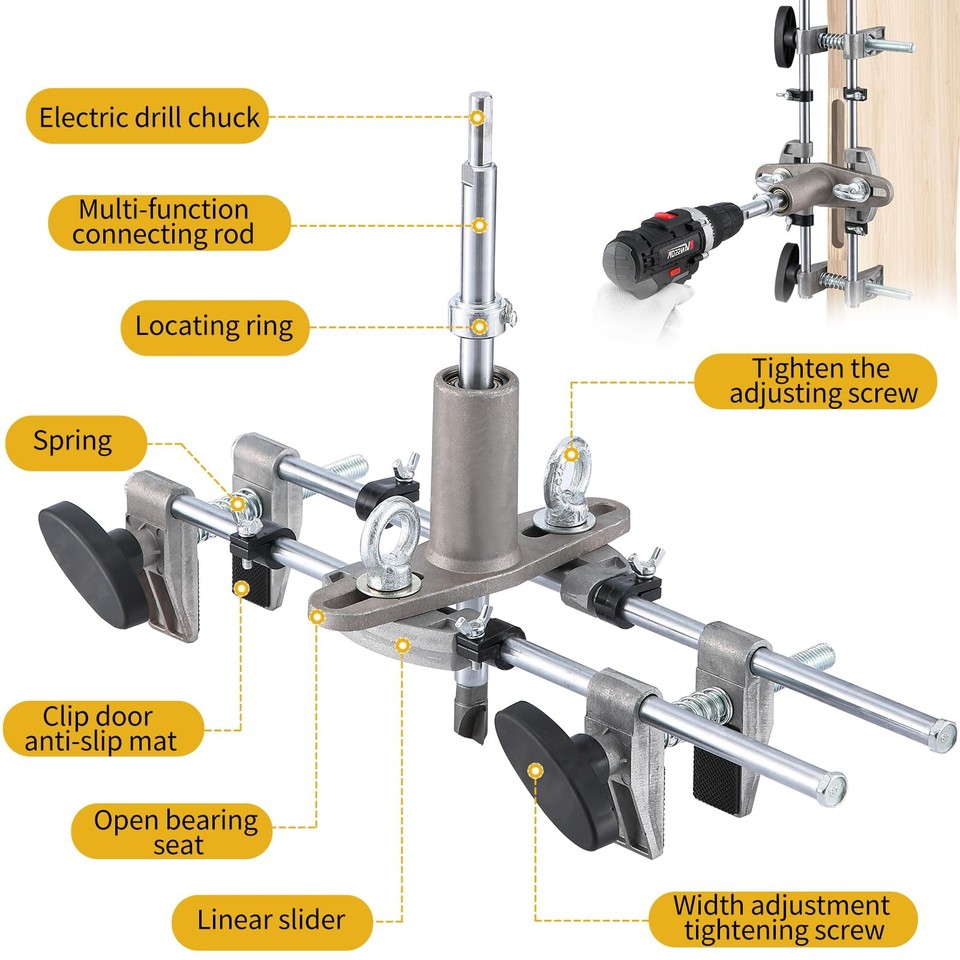 Door Lock Mortiser Kit, Lock Fitting Jig Maintenance Set, Door Lock ...