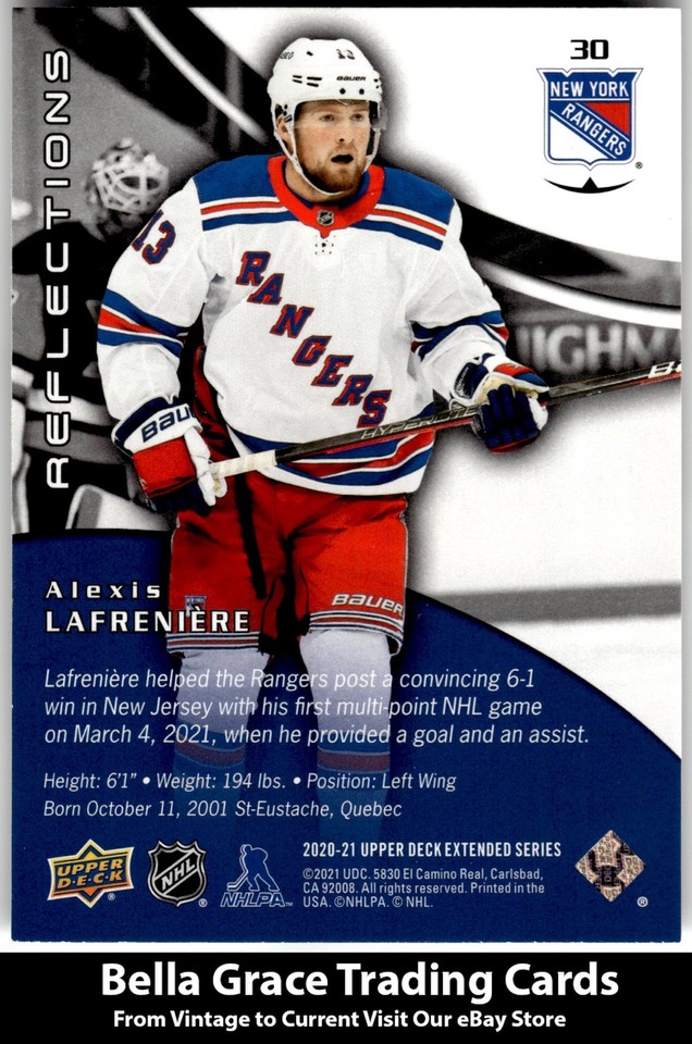 2020-21 Upper Deck Alexis Lafreniere #30 Rangers Triple Dimensions Reflections | eBay