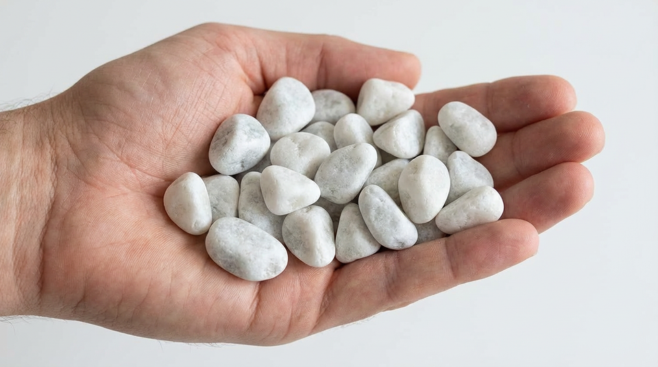 Decorative Garden Stones SNOW WHITE Marble Pebbles Greece Sizes Home ...