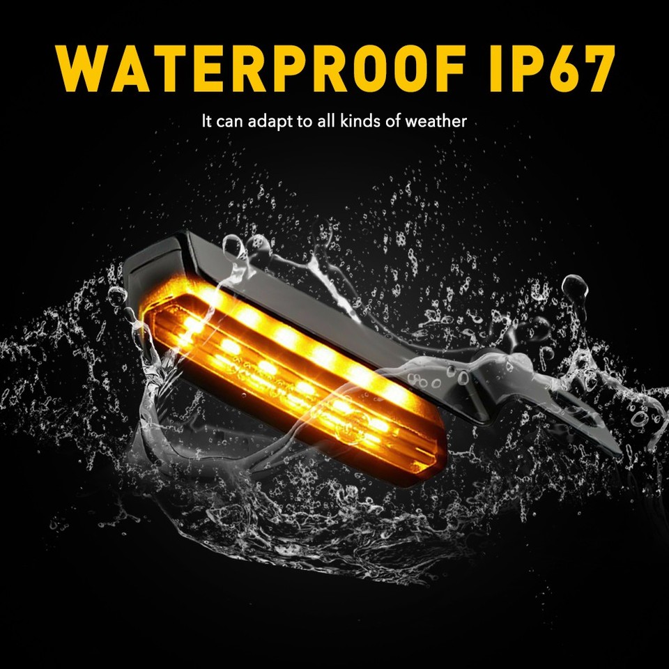 2X/SET Motorcycle Amber Turn Signal Indicator Light Blinker For 12V ...