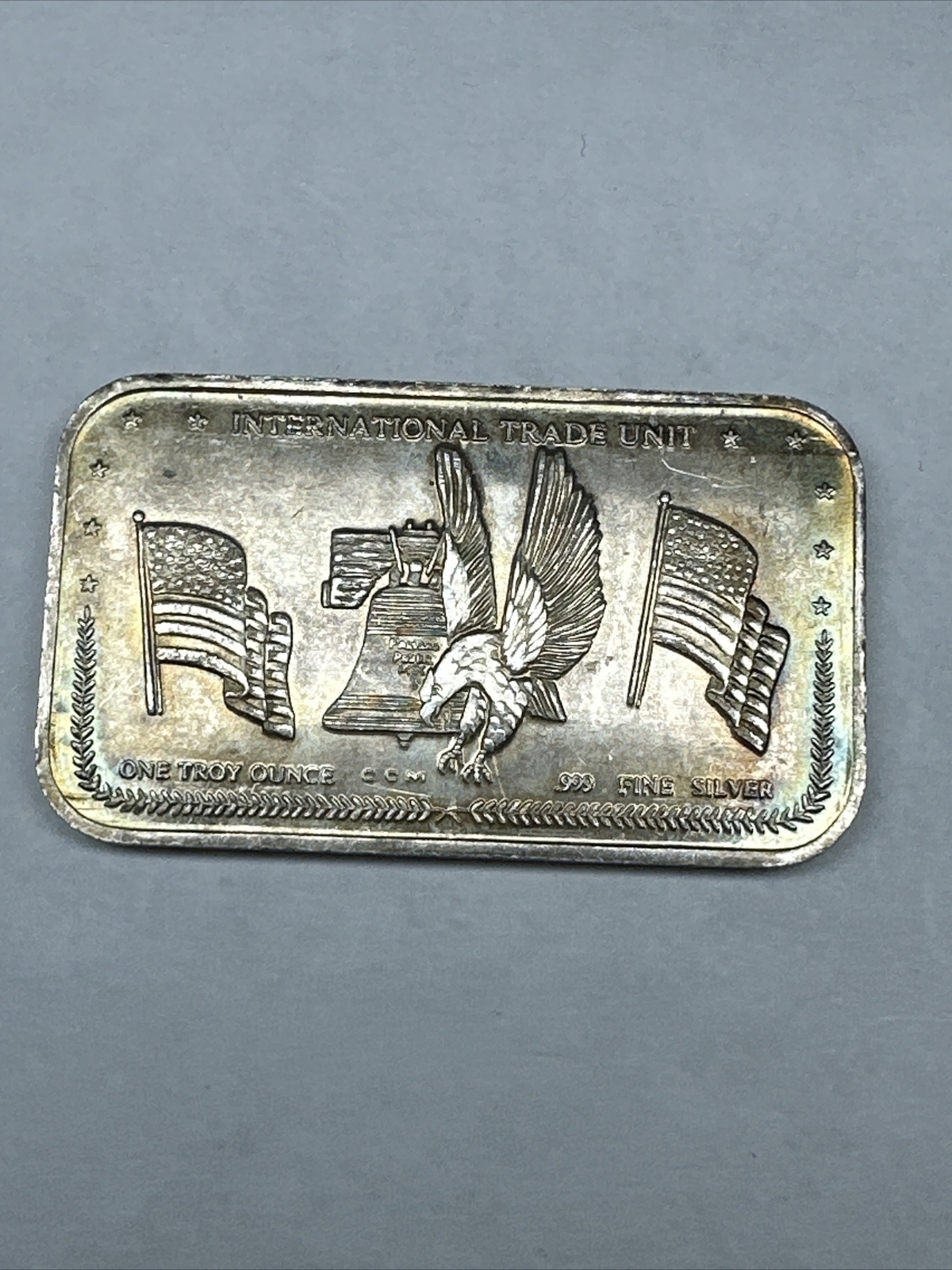 INTERNATIONAL TRADE UNIT LIBERTY BELL FLAGS EAGLE 1 TROY OZ .999 FINE ...