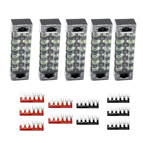 5 Sets 2 Row 6P Screw Blocks 600v 15a with Terminal Strip | eBay