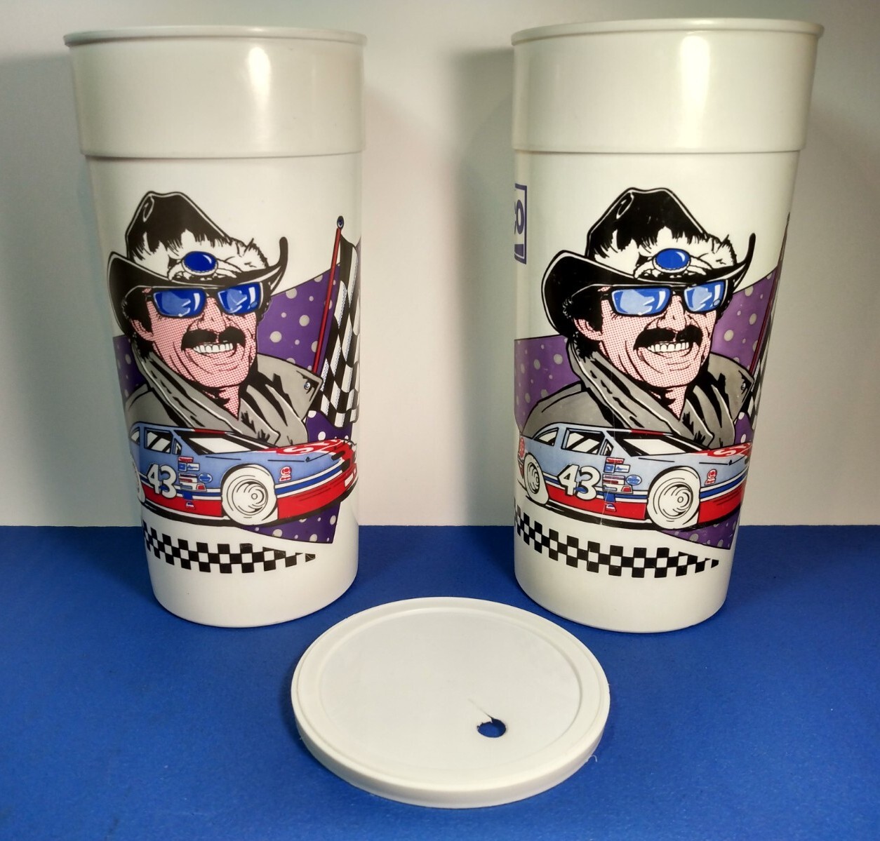 VNTG 1992 Richard Petty STP *Fan Appreciation Tour* Plastic Cups W/ Lid ...