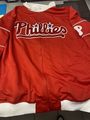 STITCHES RED PHILADELPHIA PHILLES MLB TRACK JACKET FREE SHIPPING LOW ...