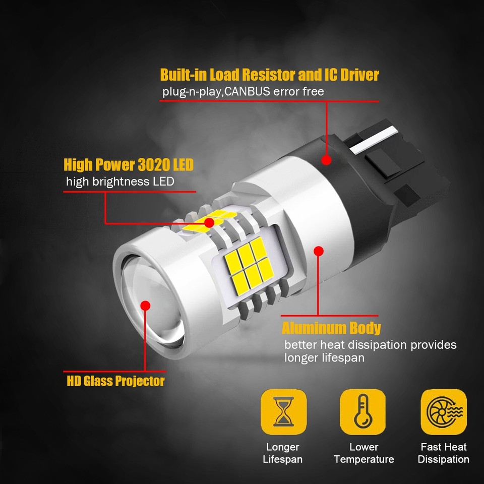 JDM ASTAR 2x 3156 3056 White High Power PX SMD 12V LED Backup Reverse ...