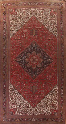 Antique Vegetable Dye Geometric Heriz Handmade 13x23 Oversize Area Rug ...