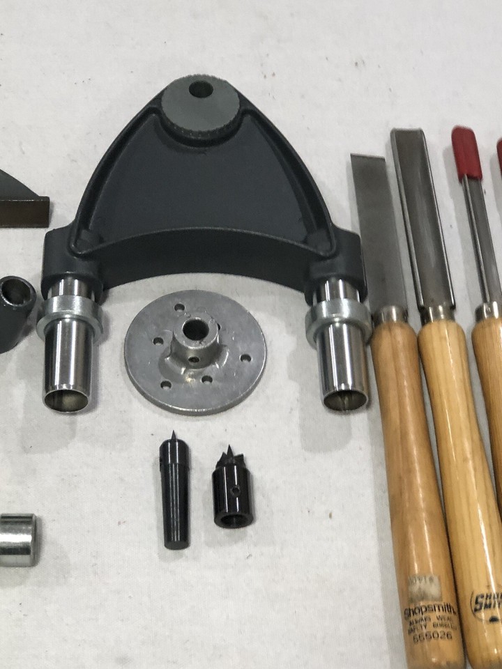 Shopsmith Lathe Pk Tool Rest Cup Drive Center Tailstock Chisels Mark V ...