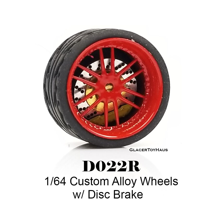 1/64 Scale Alloy Wheels with Disc Brakes - D002-D028 - Diecast Rubber ...
