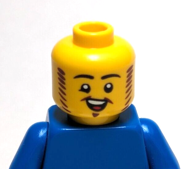 Lego - Minifigure Head - Brown Goatee, Sideburns, Open Mouth | eBay